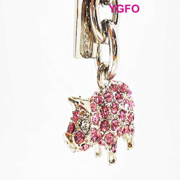 Coach | Accessories | Coach Pink Pig Pave Swarovski Crystal Key Chain ...